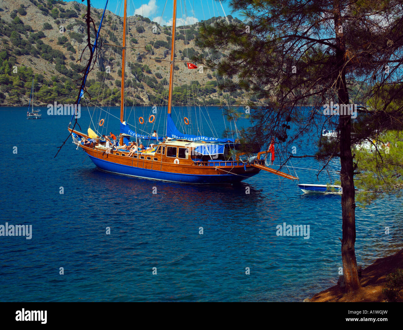 Cleopatras Island in Fethiye Bay, Western Meditteranean, Turkey Stock ...