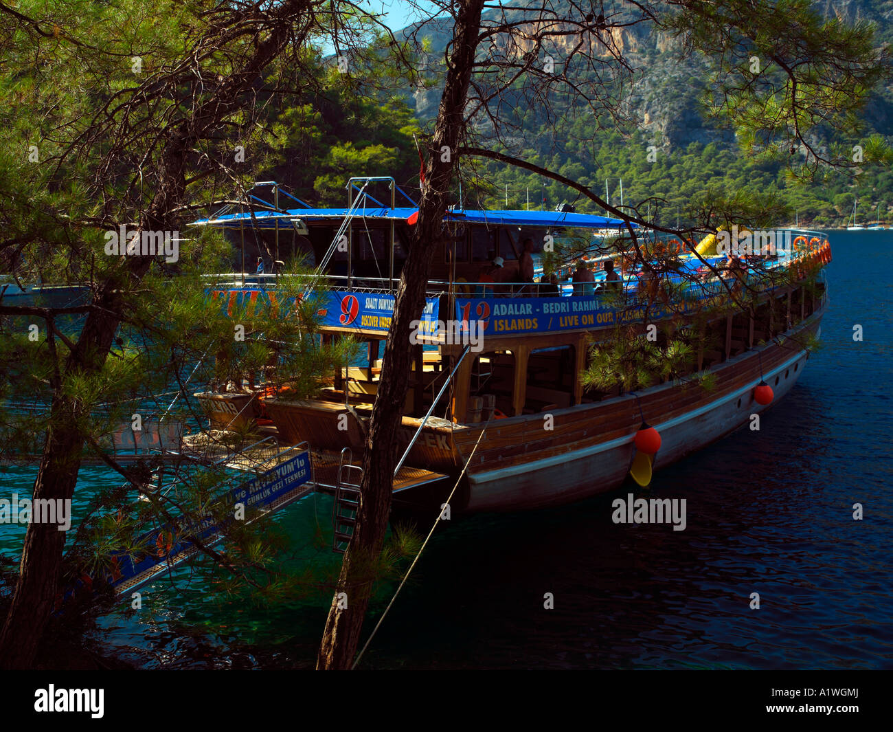 Cleopatras Island in Fethiye Bay, Western Meditteranean, Turkey Stock ...