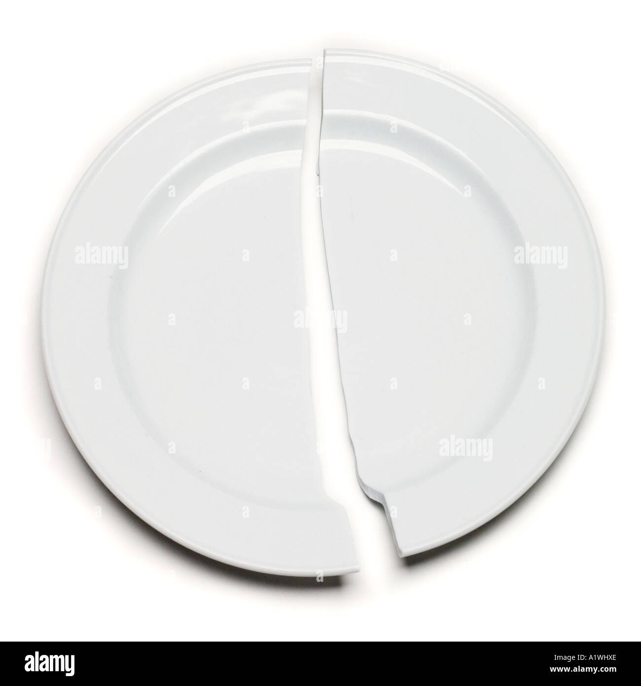BROKEN DISH ON WHITE BACKGROUND Stock Photo - Alamy
