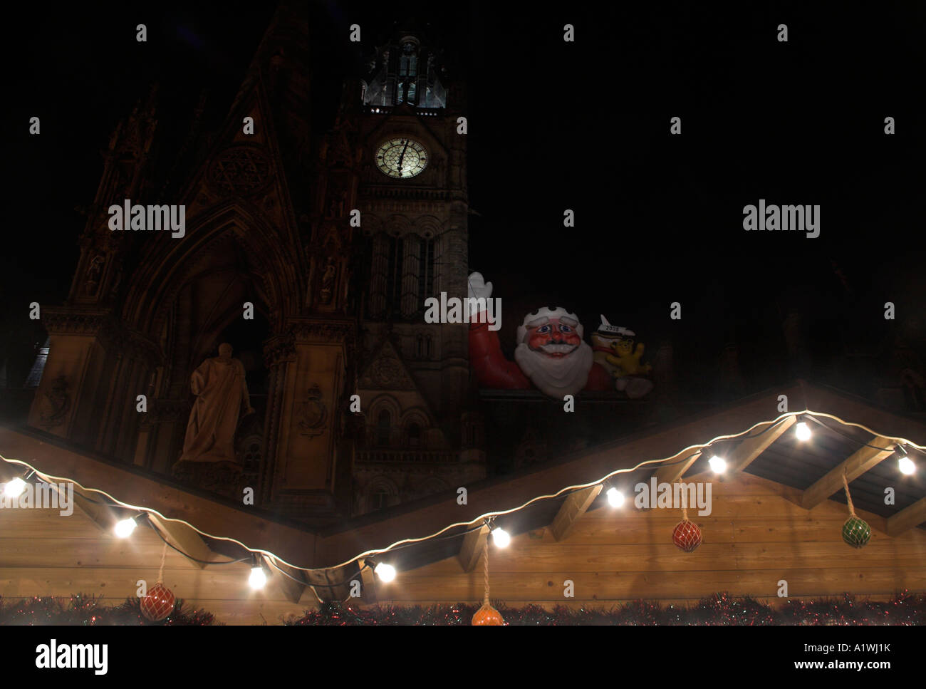 Old Santa Claus, Manchester Christmas Market, Albert Square, UK Stock ...