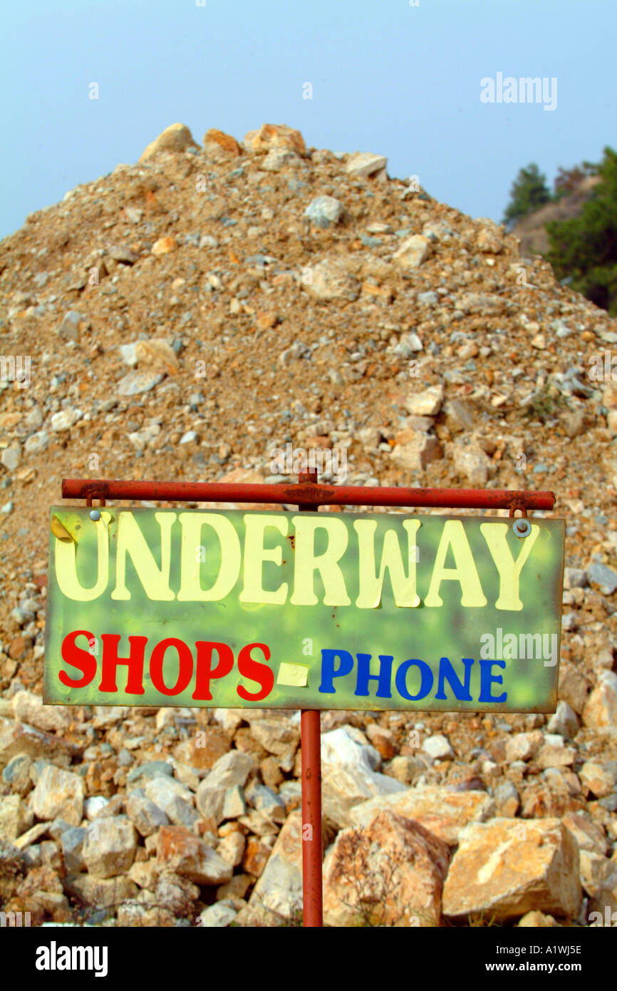 sign and rubble Stock Photo - Alamy