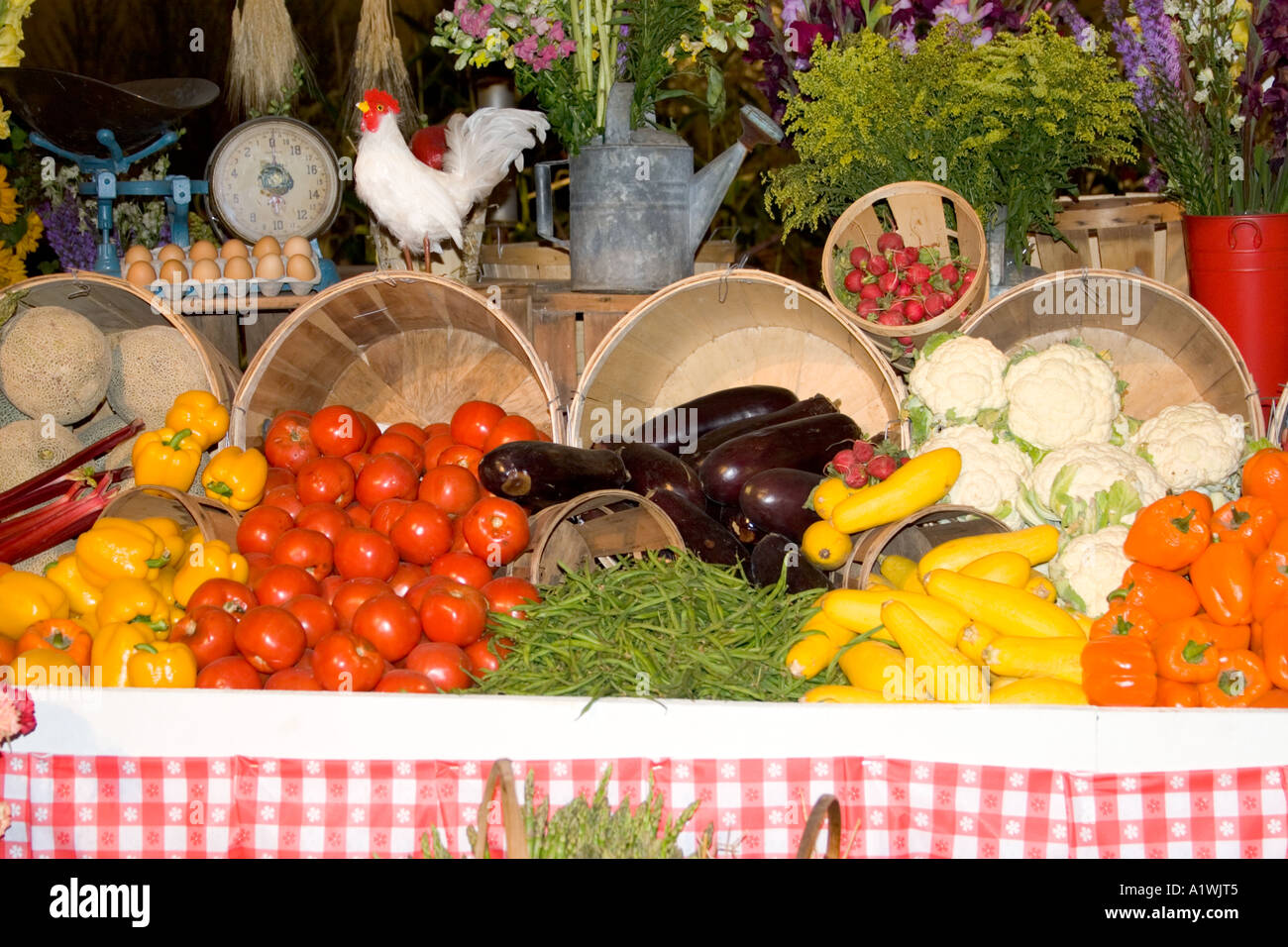 Farm vegetables on display Stock Photo - Alamy