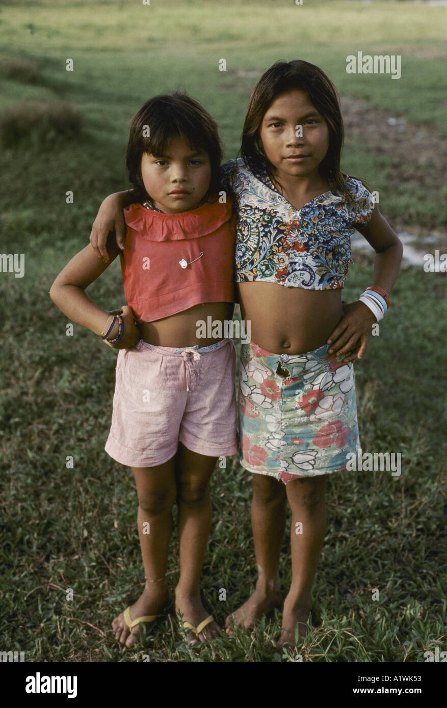 TWO INDIGENOUS GIRLS , AMAZONIA BRAZIL Stock Photo - Alamy