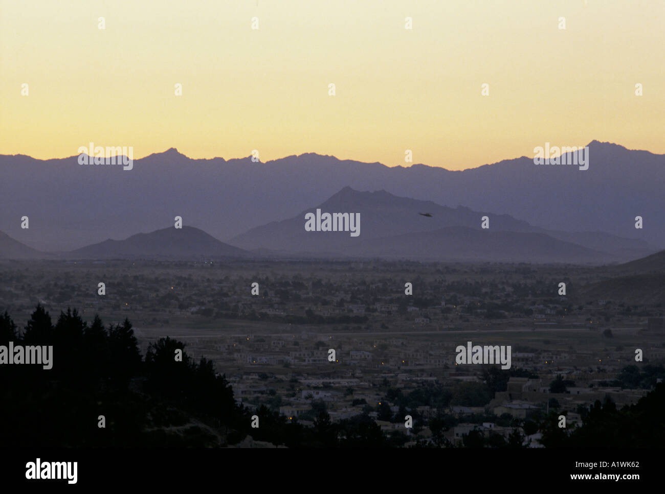 KABUL AFGHANISTAN. Aerial view of the city at sunset Stock Photo - Alamy