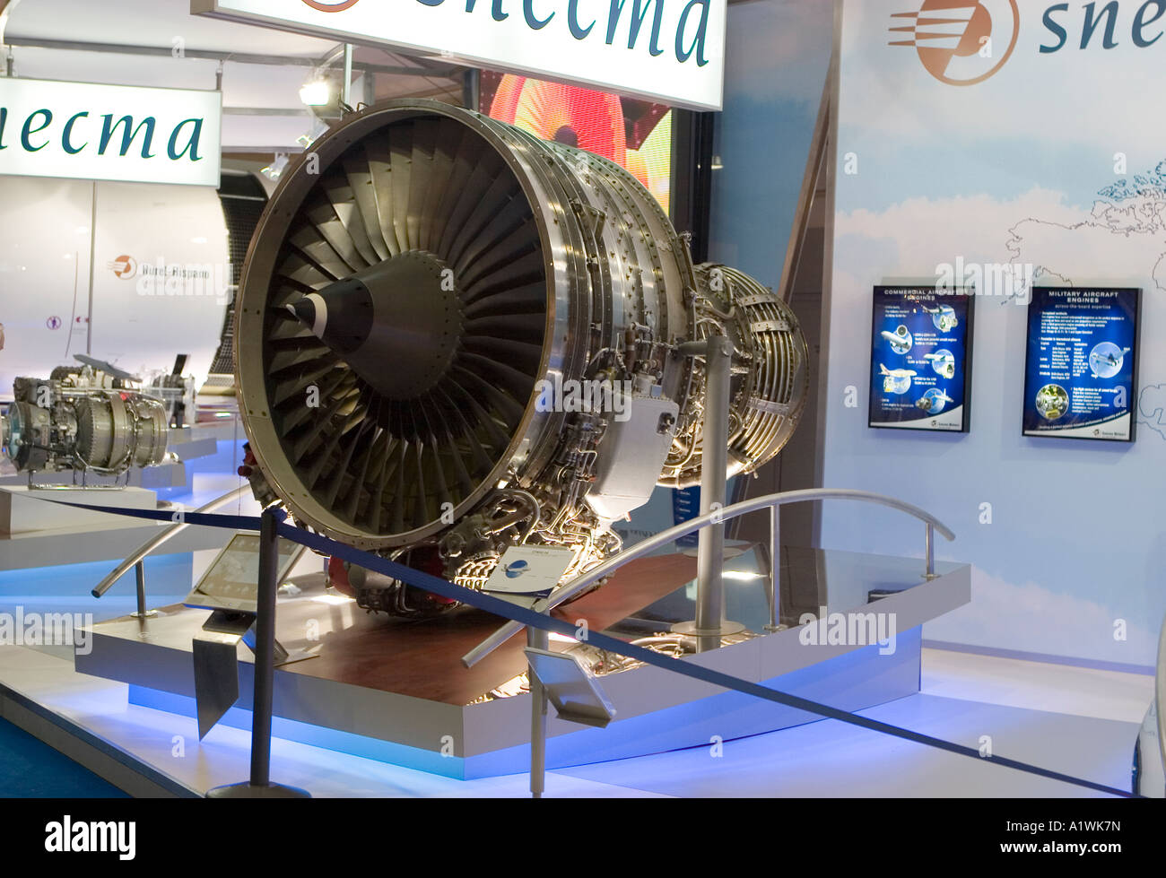 Snecma turbofan aircraft engine part of SAFRAN Group Stock Photo - Alamy