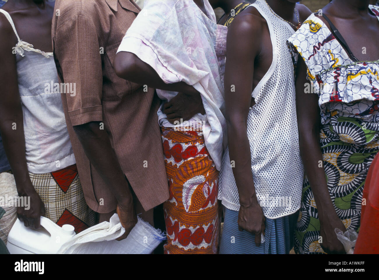 People displaced by war COLLECTING RATIONS. DISPLACED CAMP 1999 Stock ...