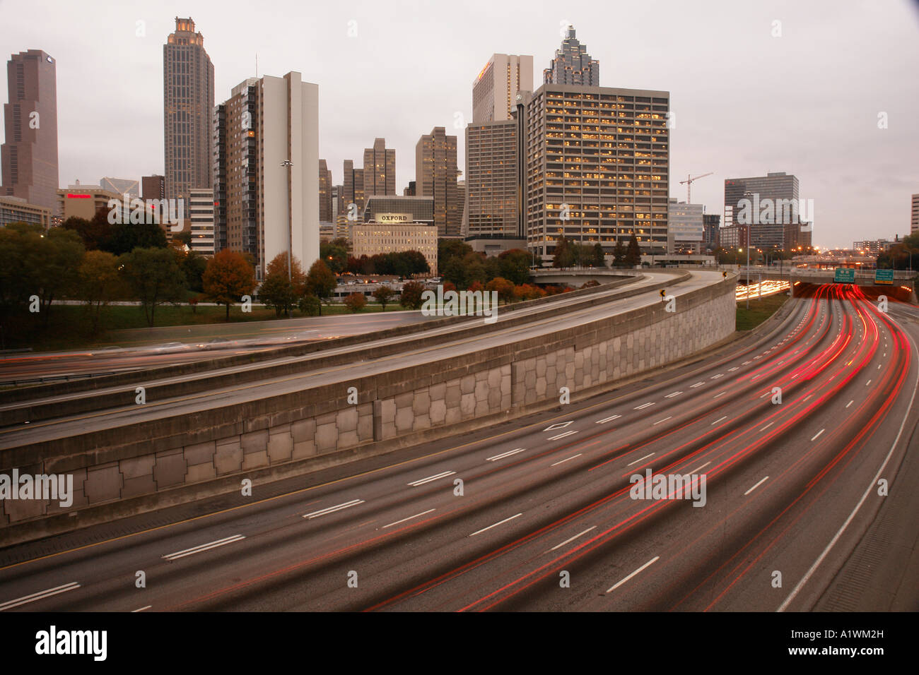 AJD54275, Atlanta, GA, Georgia, Downtown Skyline, I-75, I-85 ...