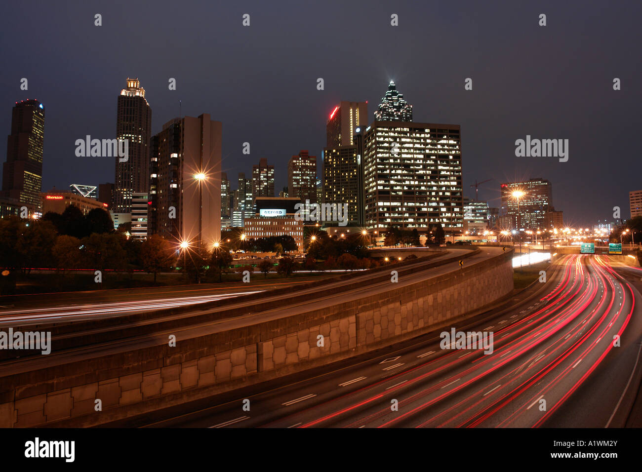 AJD54282, Atlanta, GA, Georgia, Downtown Skyline, I-75, I-85 ...