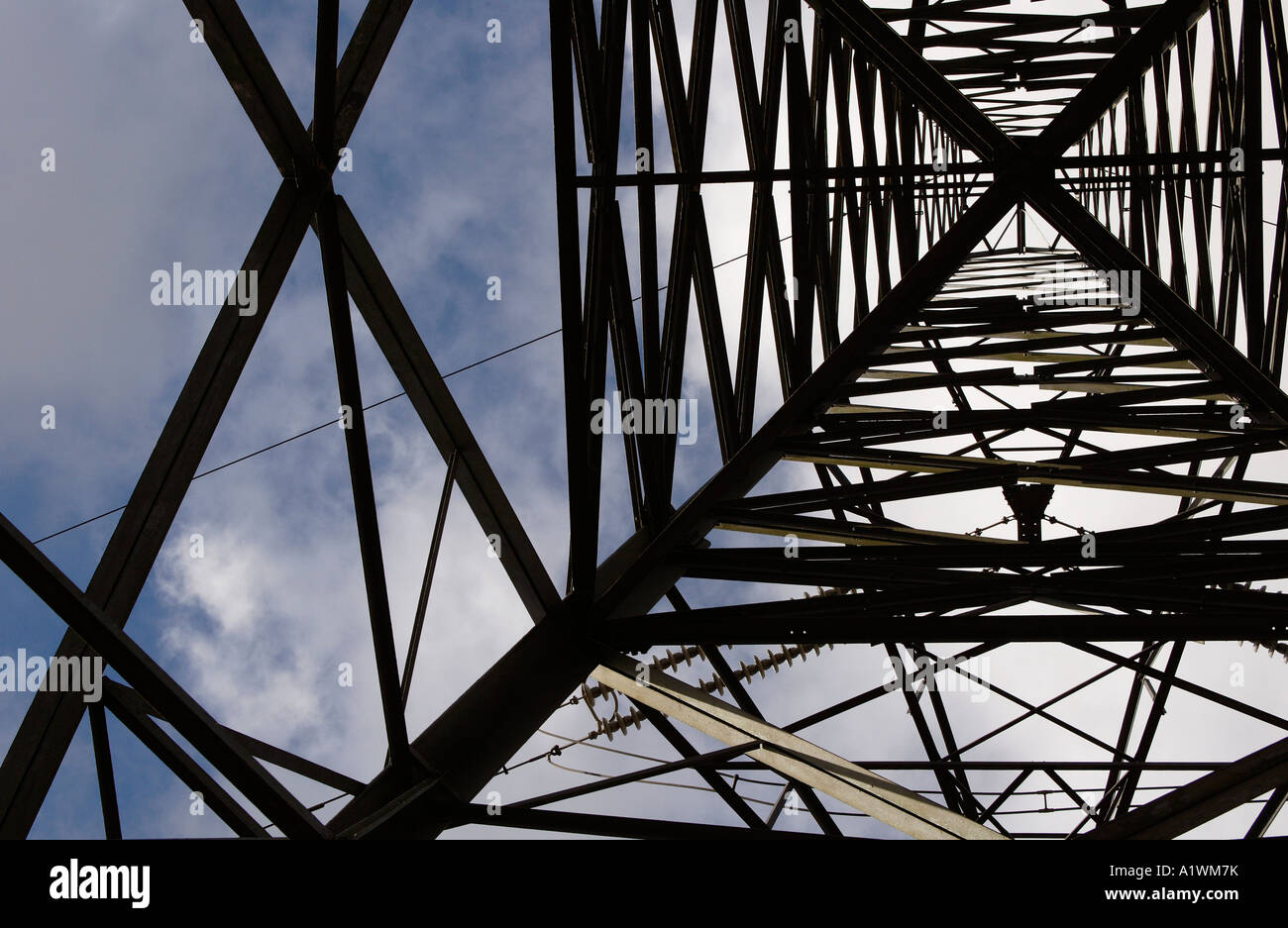 View up Telegraph pylon from base Stock Photo - Alamy