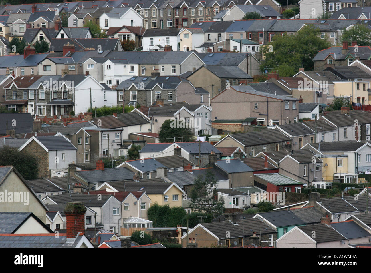Mountain Ash in the Rhondda Valley in South Wales Stock Photo: 5908505 ...