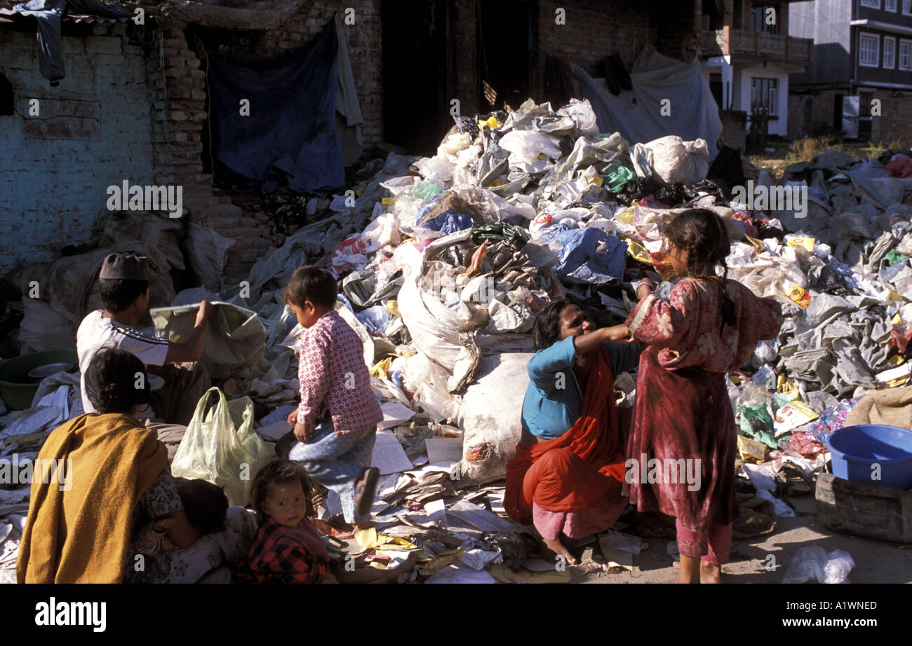 Family business recycling rubbish Nepal Stock Photo - Alamy