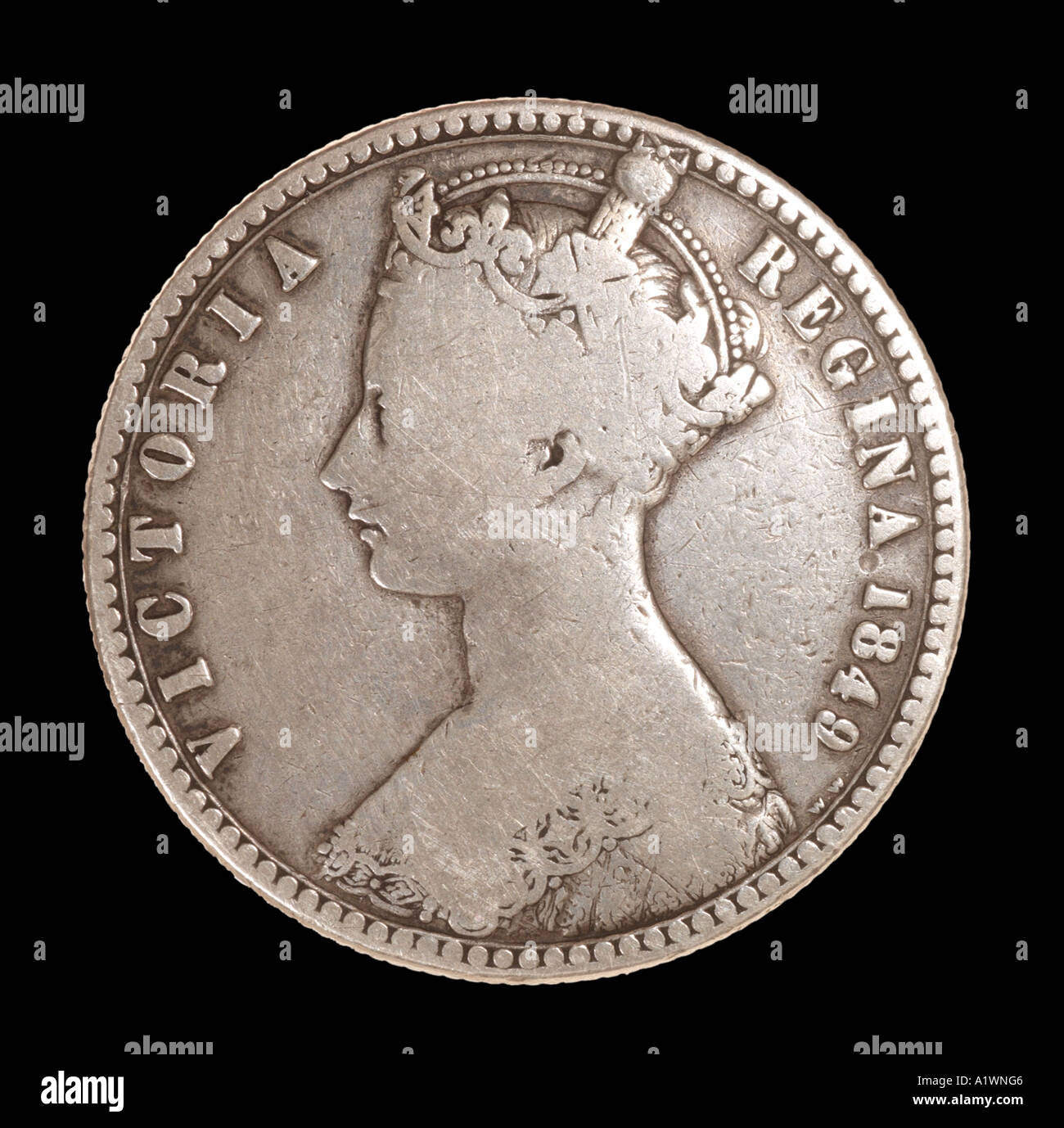 Queen victoria Reg fid def pre decimal 2 shilling florin 24 twenty four ...