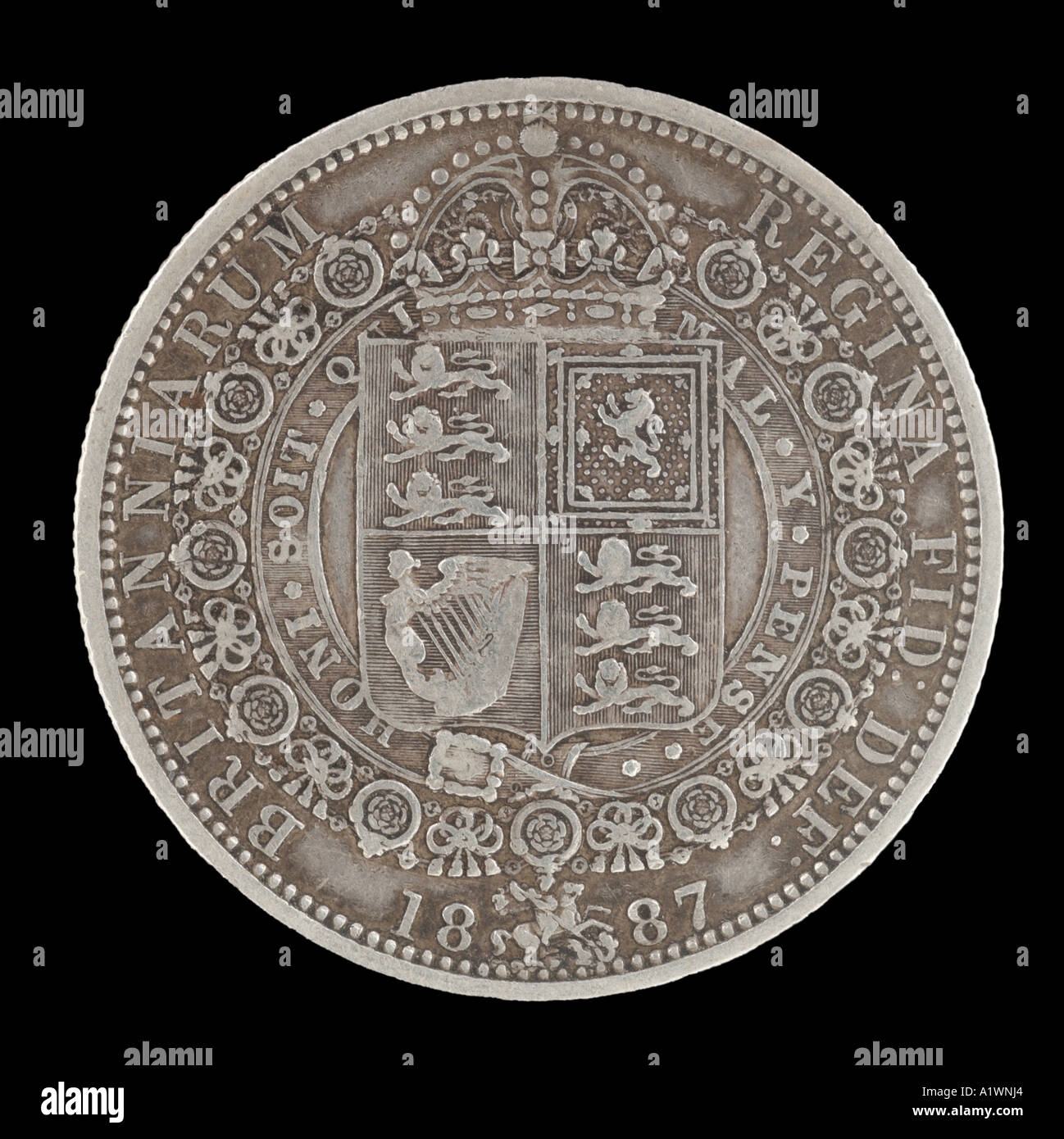 Queen victoria Reg fid def pre decimal 2 shilling florin 24 twenty four ...