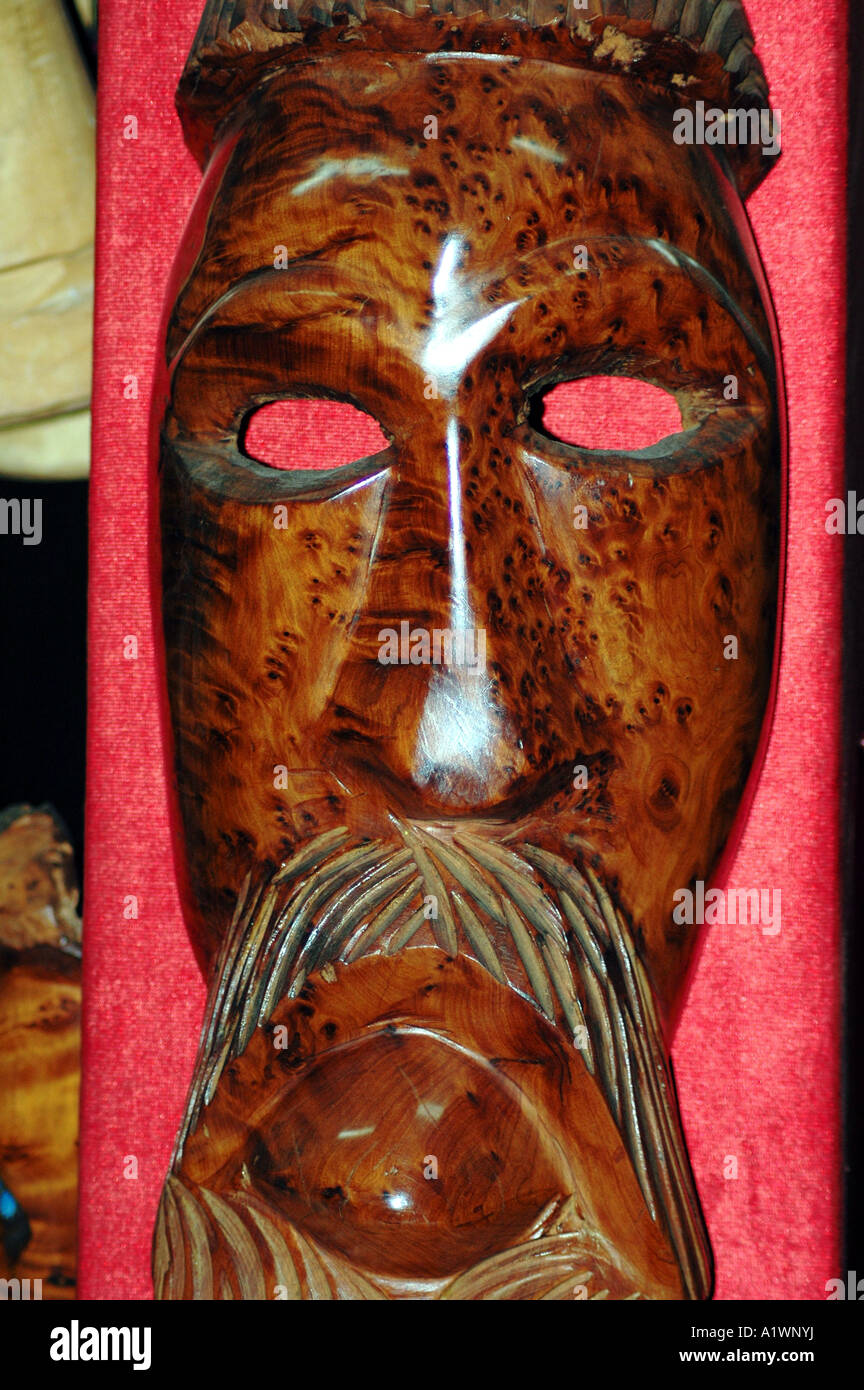 hand carved wooden face Stock Photo - Alamy