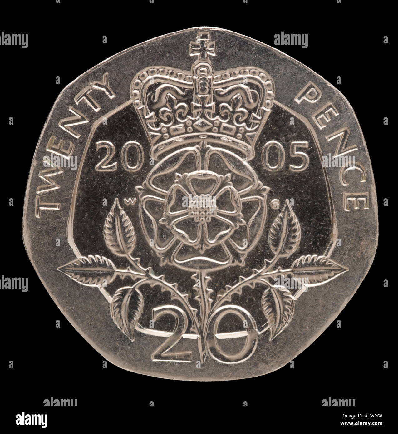 Queen Elizabeth 2 II Reg Regina Decimal 20 twenty new pence P old crown ...
