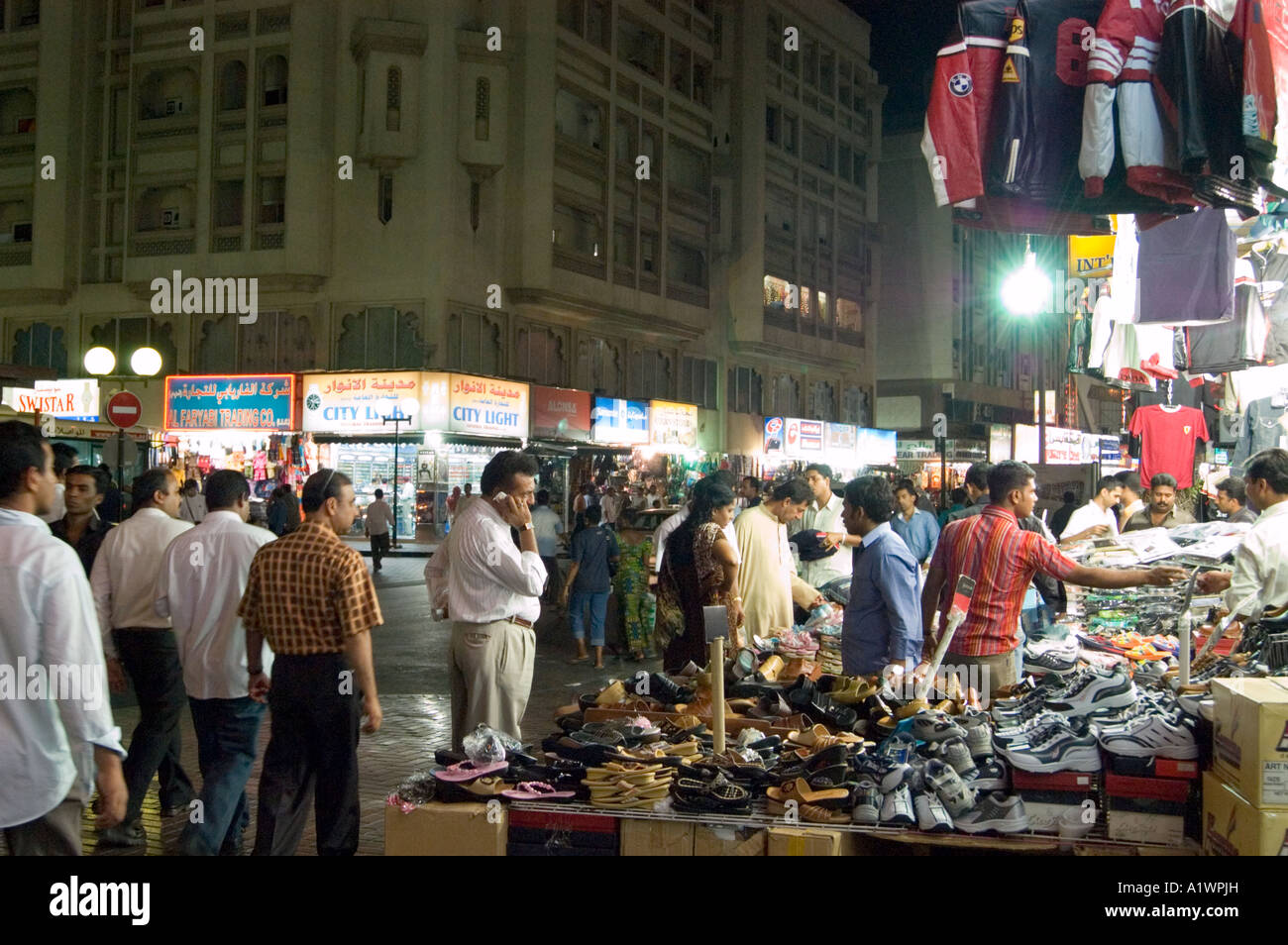 Market Stalls in Central Deira Old Town at Night Dubai Stock Photo - Alamy
