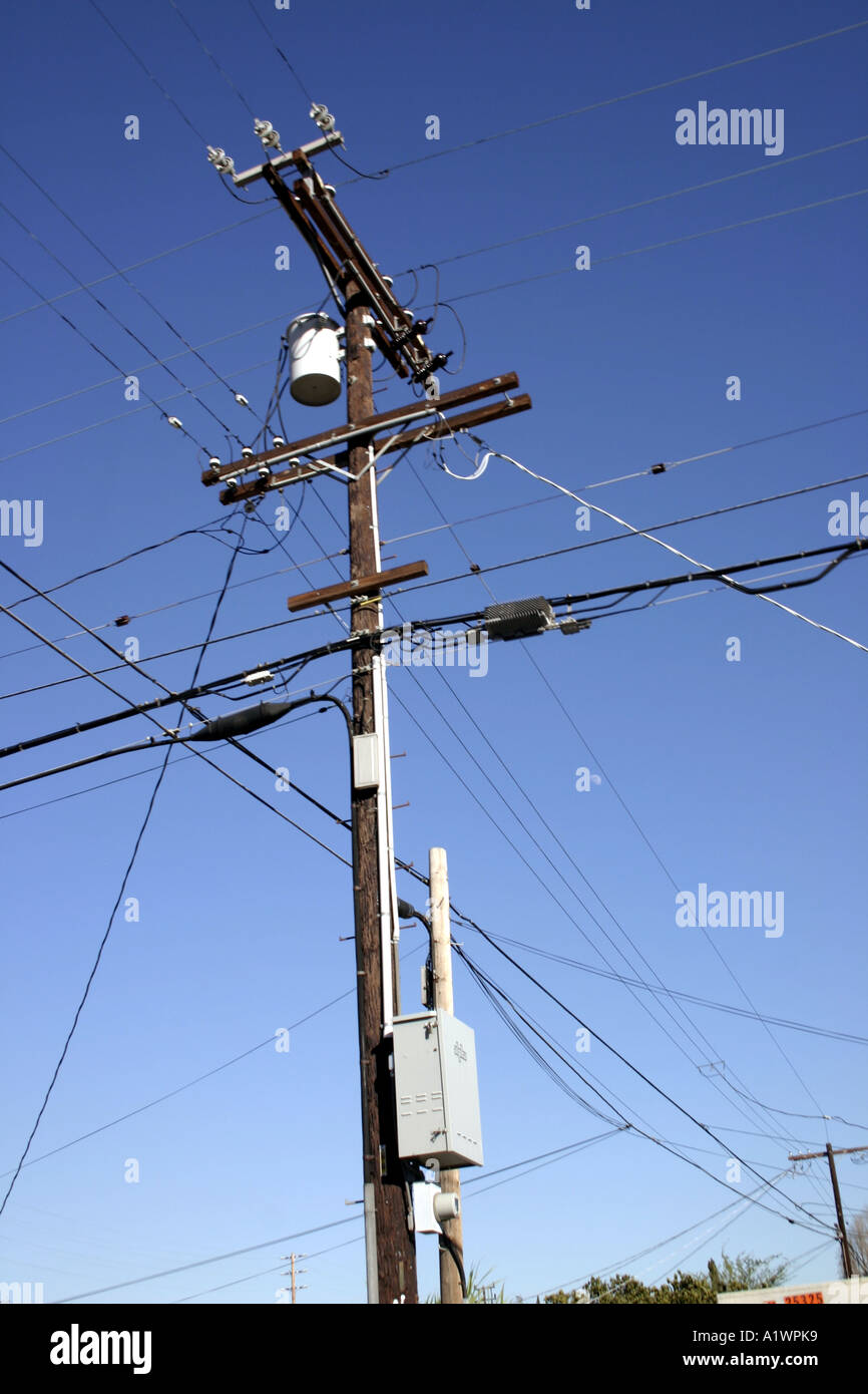 Electric Post With Transformer Stock Photos & Electric Post With ...