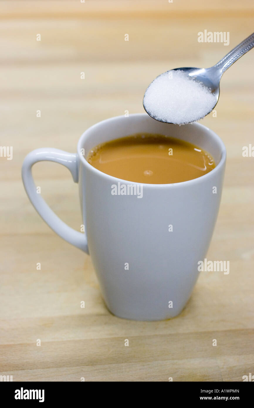 Cup Of Tea With Sugar Stock Photo - Alamy