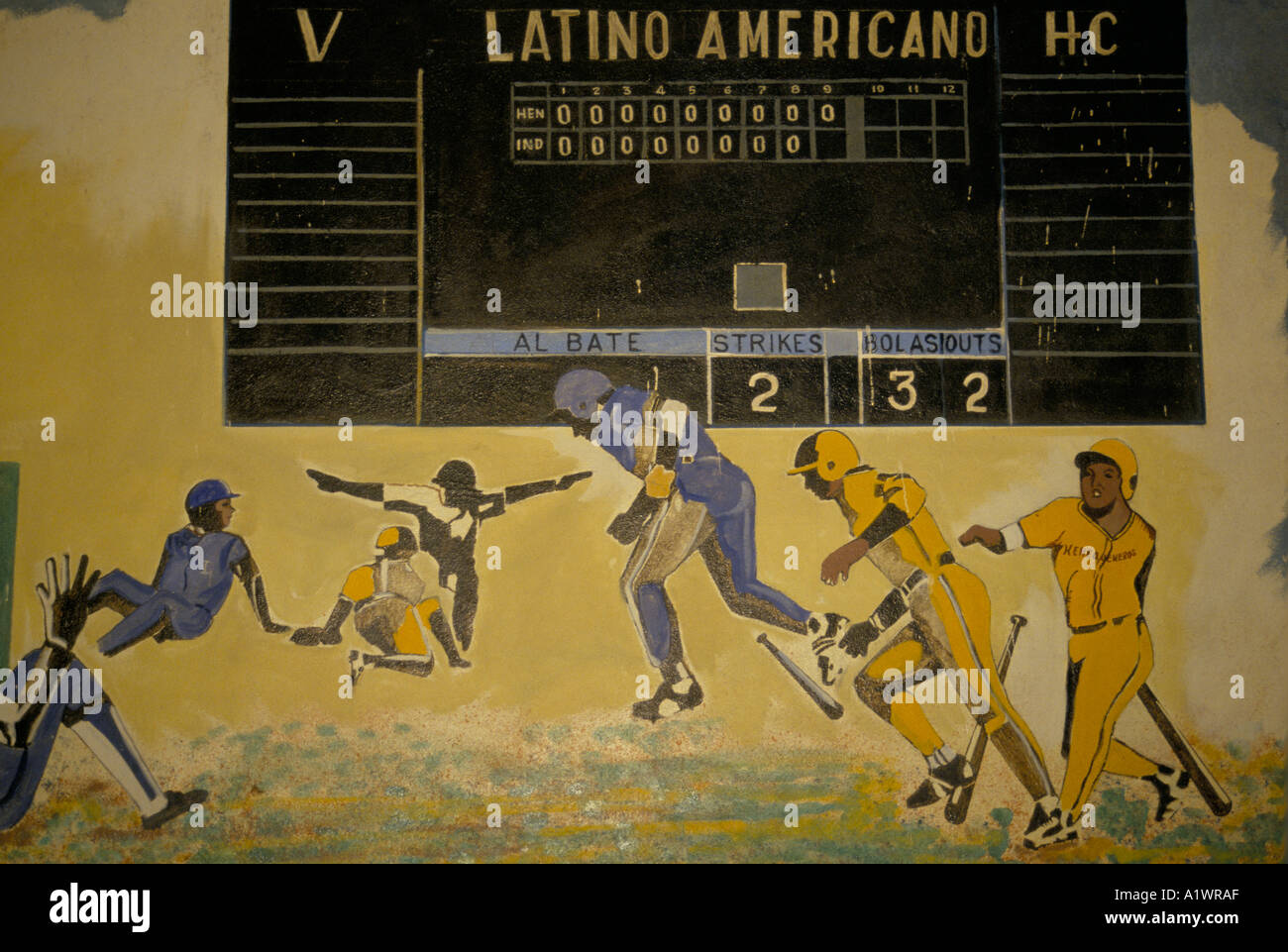 CUBA . BASEBALL MURAL 1993 Stock Photo - Alamy