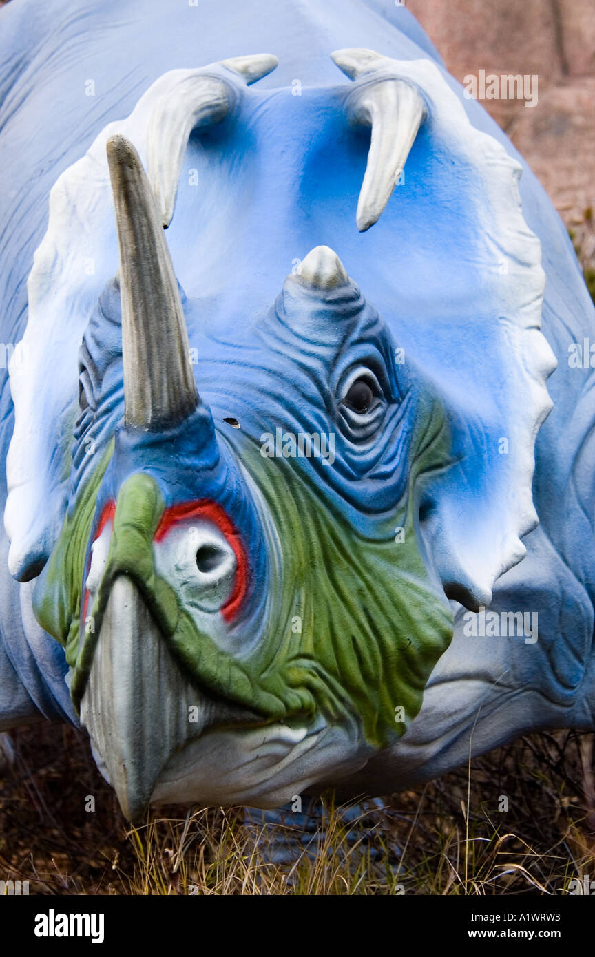 A replica of a Centrosaurus at the Calgary Zoo Prehistoric Park in ...