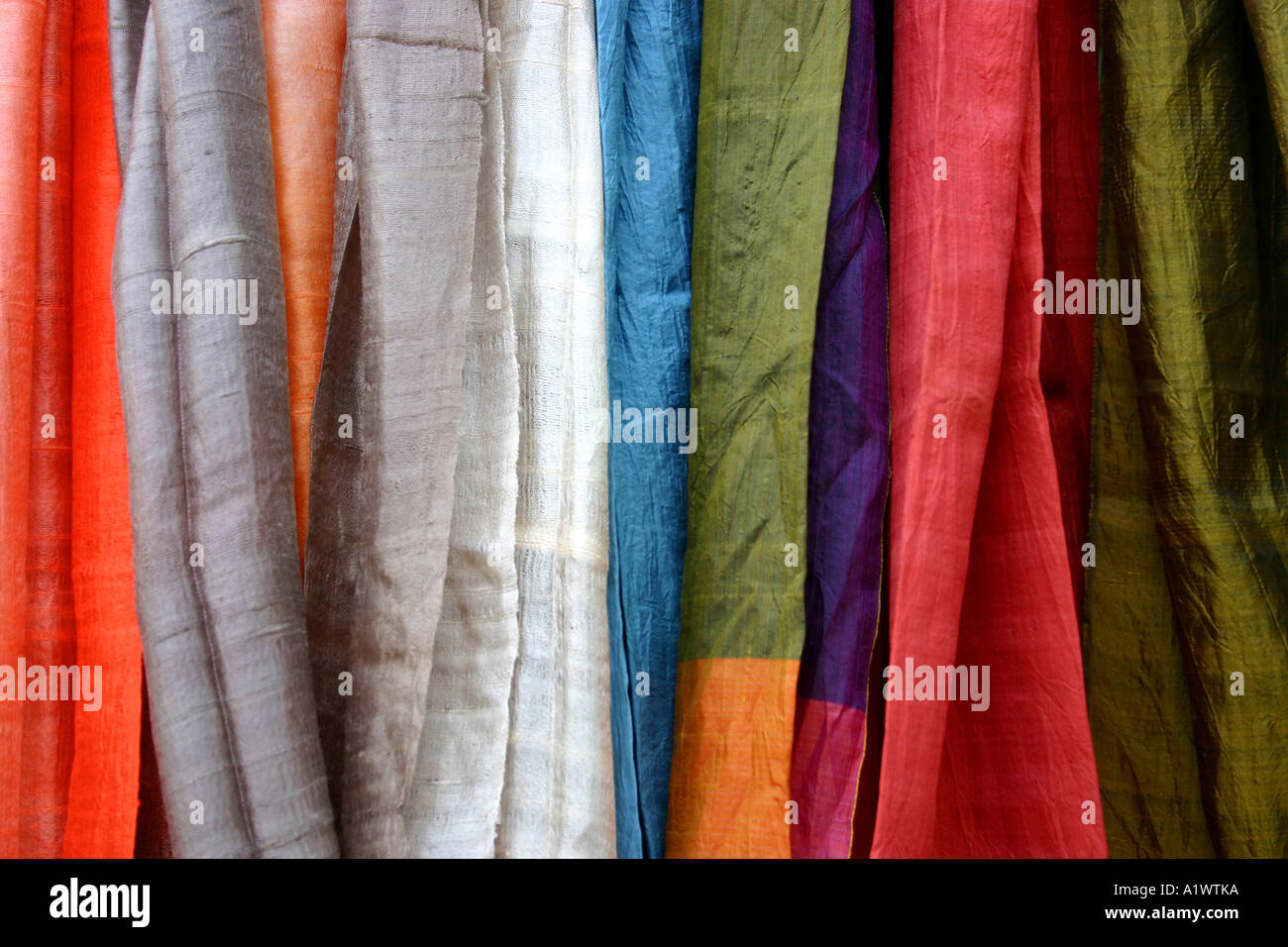 Colourful display of silks hi-res stock photography and images - Alamy