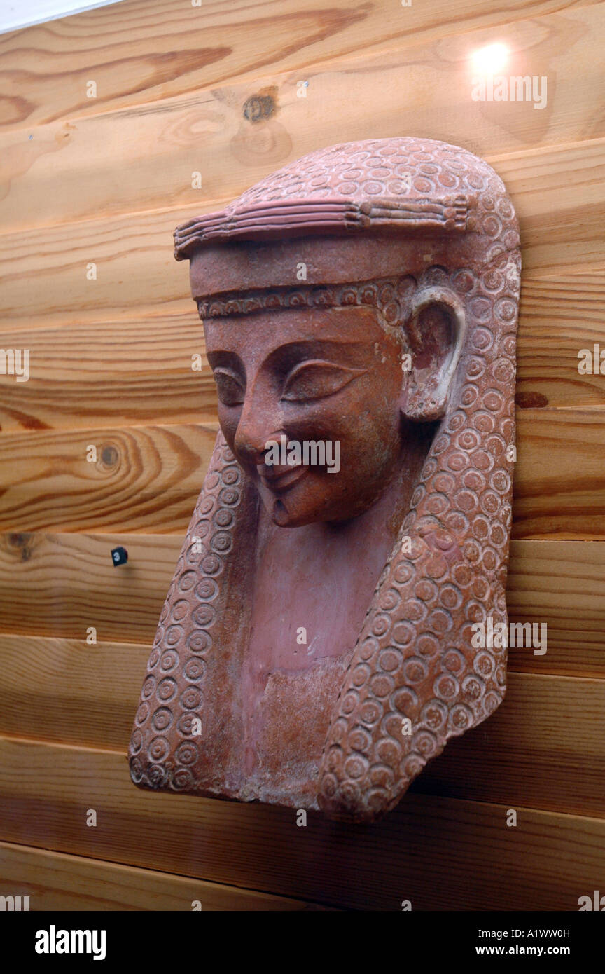 Punic funeral mask in The Bardo museum in Tunis, capital of Tunisia ...