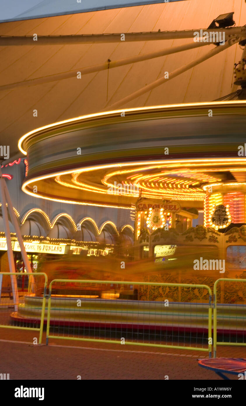 Fairground Gallopers or Horse carousel roundabout Southport, Merseyside ...