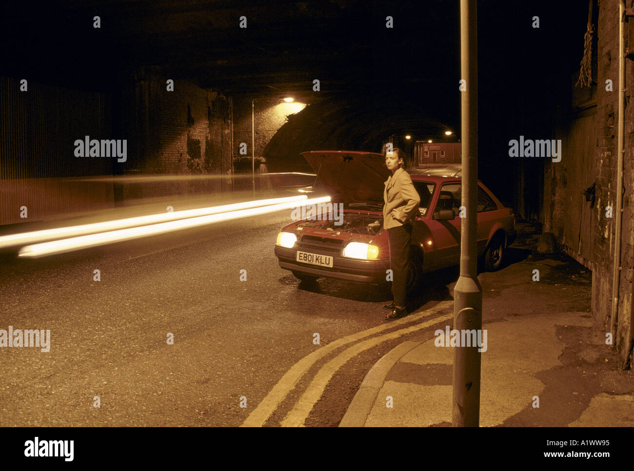 Aa woman breakdown woman night hi-res stock photography and images - Alamy