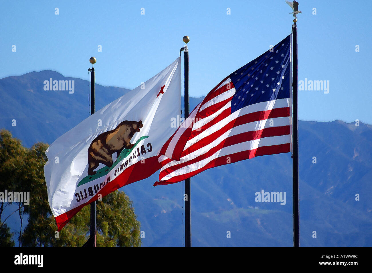 California flags hi-res stock photography and images - Alamy