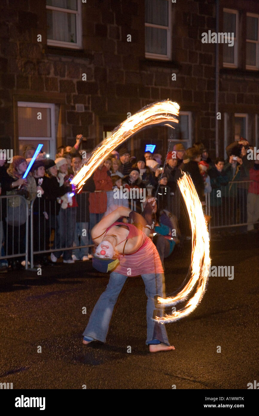 Stonehaven Fireball fire Ceremony, Stonehaven High Street. Hogmanay ...