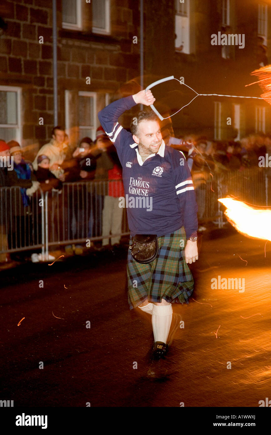 Stonehaven Fireball fire Ceremony, Stonehaven High Street. Hogmanay ...