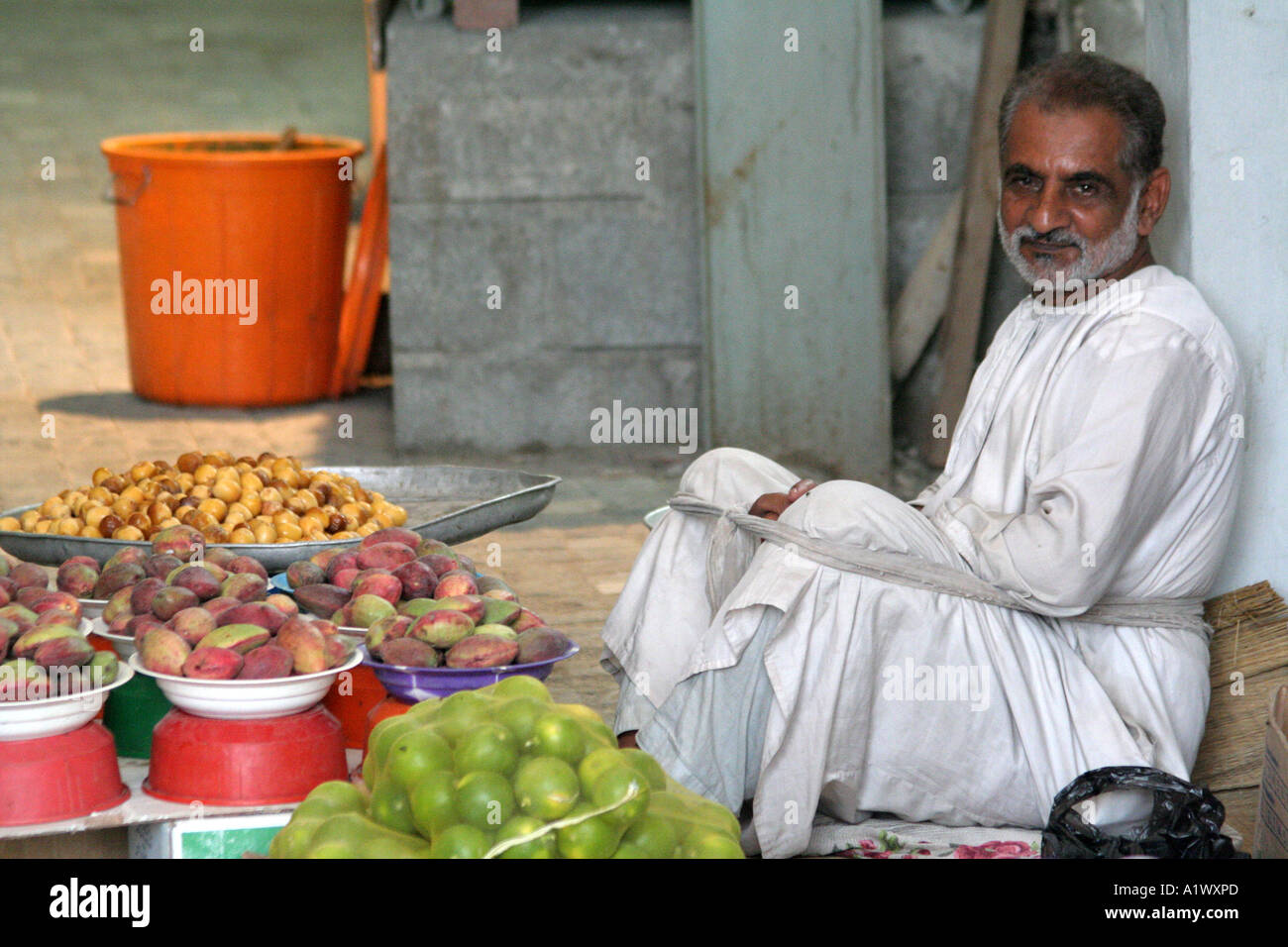 Selling fruit in the Old Mutrah Souq, Mutrah, Muscat, Oman Stock Photo ...