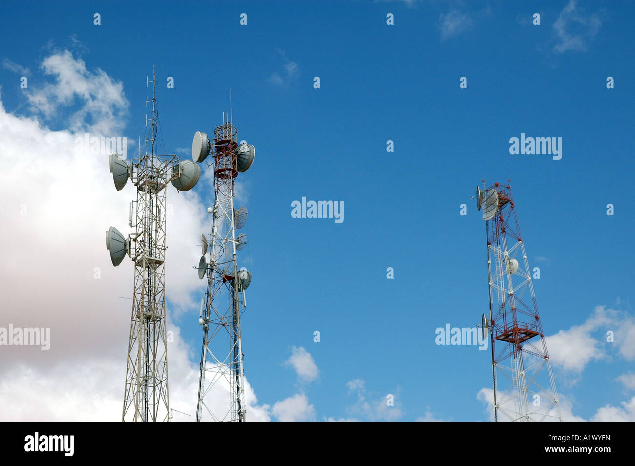 Mahres city in Tunisia, Mobile phone transmitter pole Stock Photo - Alamy