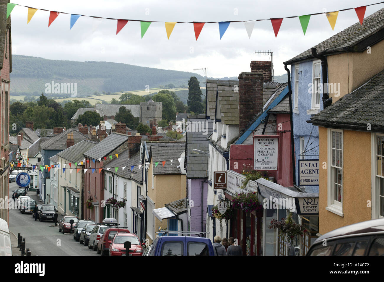 The pretty Shropshire town of Bishops Castle England UK Stock Photo - Alamy