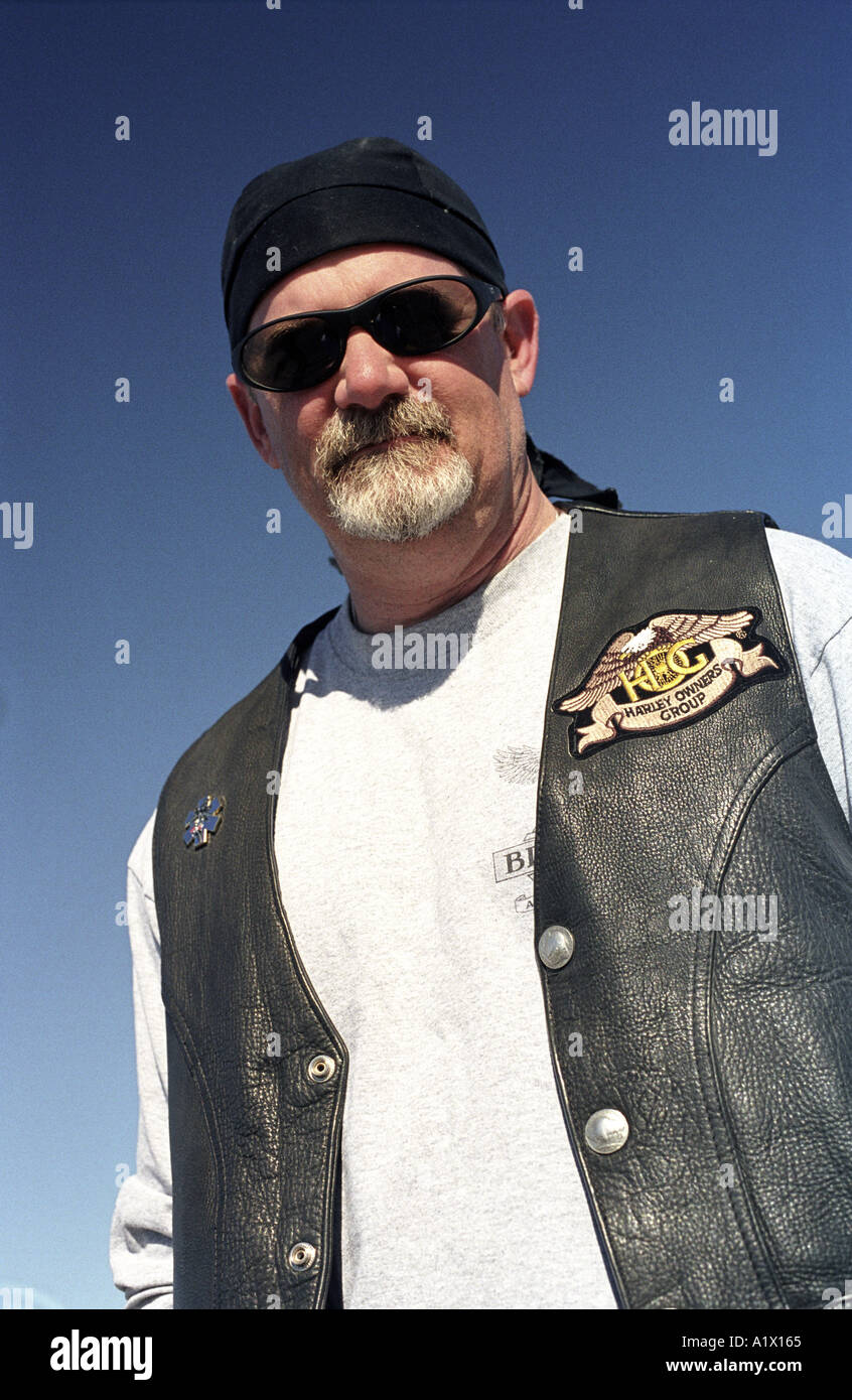 Portrait of a biker Stock Photo - Alamy