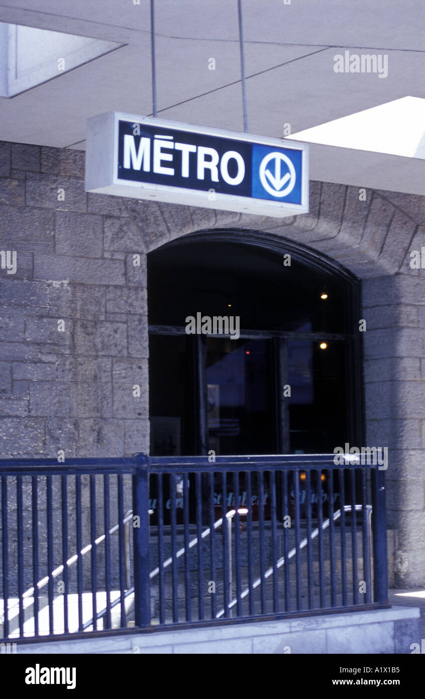 Entrance to the subway system Metro in Montreal Quebec Canada Stock ...