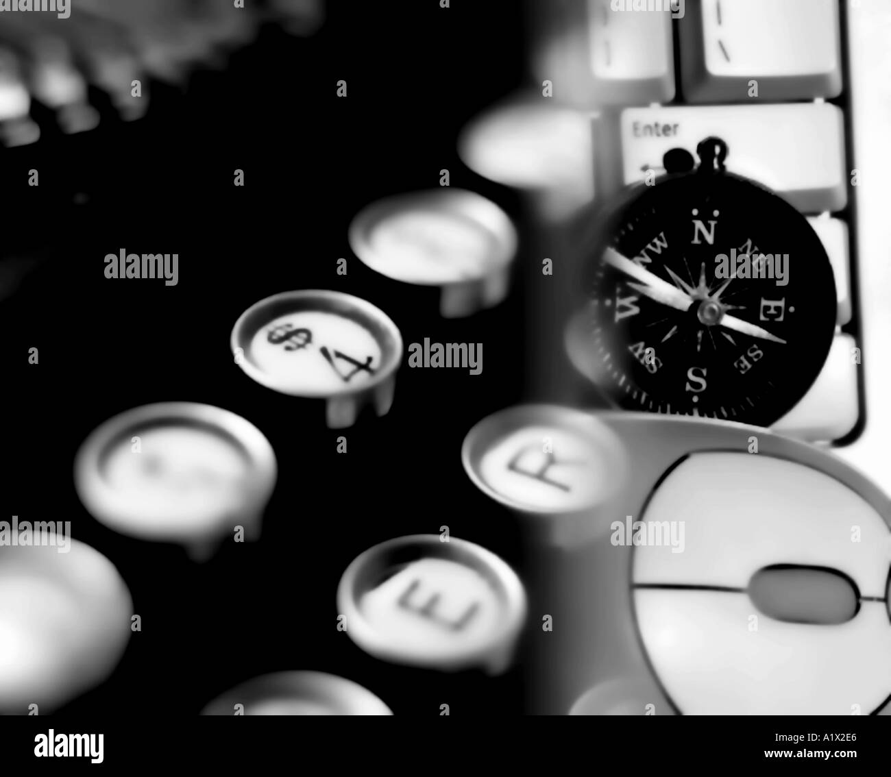 Keyboard compass Black and White Stock Photos & Images - Alamy