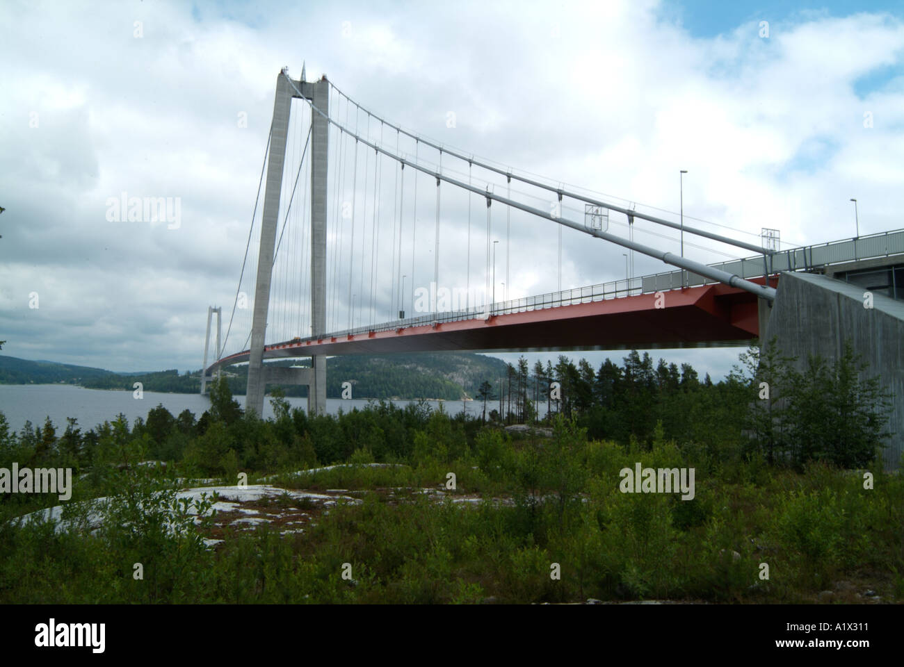 high coast bridge in northern sweden leading to world heritage site ...