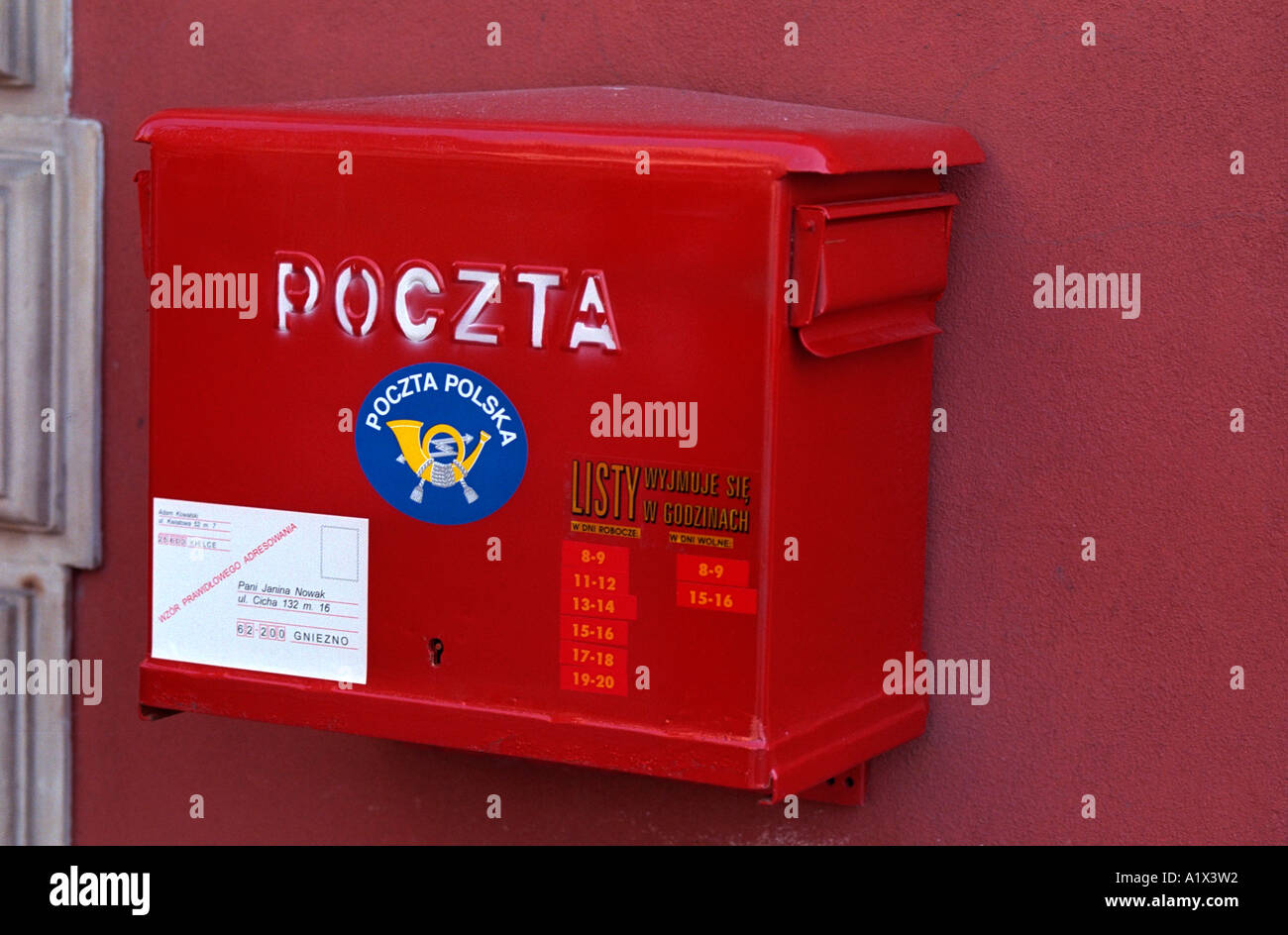 Polish mailbox. Warsaw Poland Stock Photo - Alamy