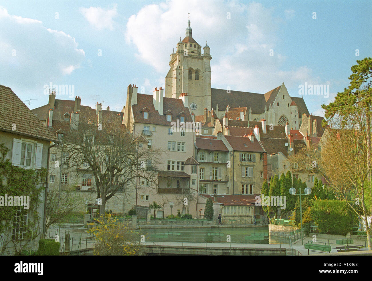 Historic old town of Dole in Franche-Compte region of France Stock ...