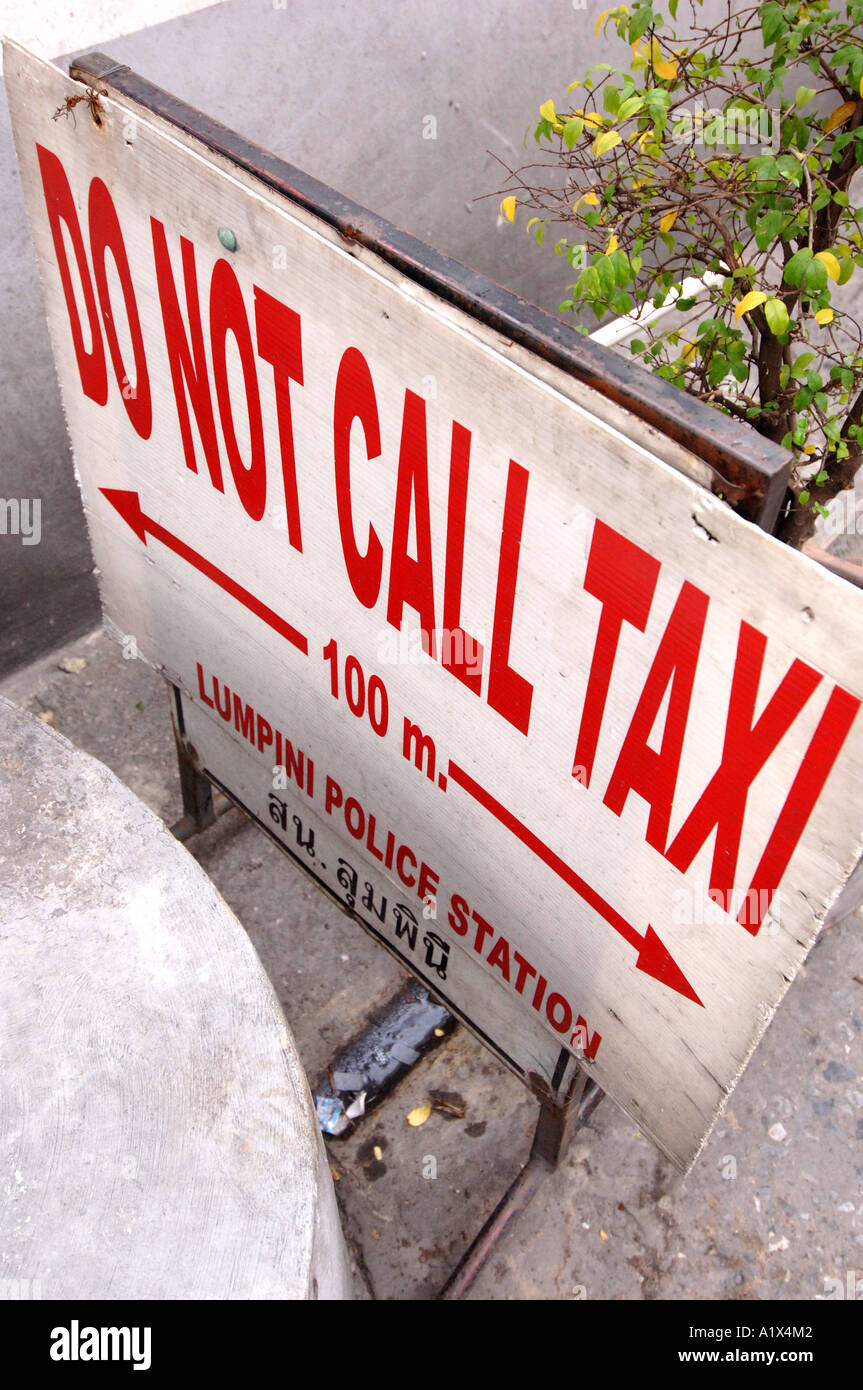 Do not call Taxi sign Bangkok Thailand Stock Photo - Alamy