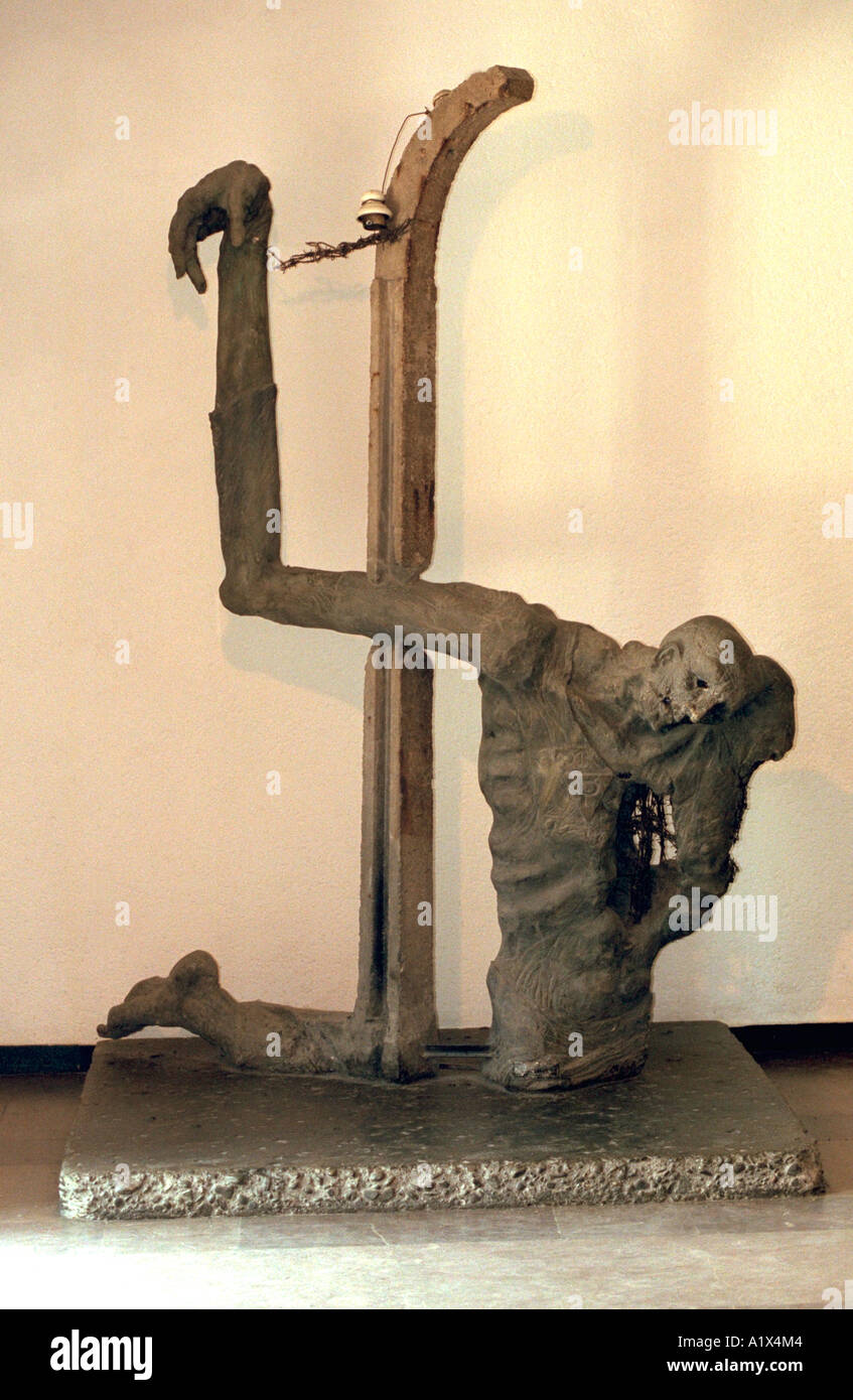 Symbolic sculpture of pain and suffering Holocaust Museum. Auschwitz ...