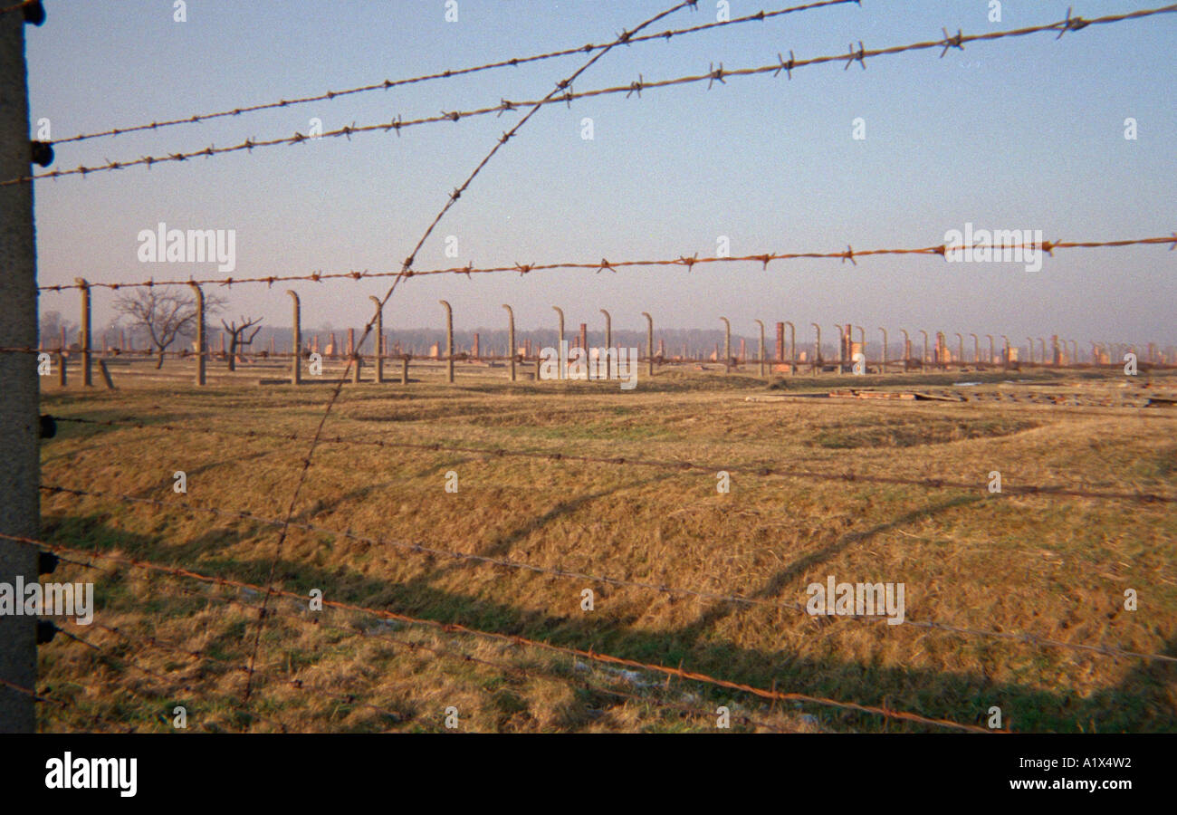 Barbed wire fence around Auschwitz concentration camp. Auschwitz Poland ...