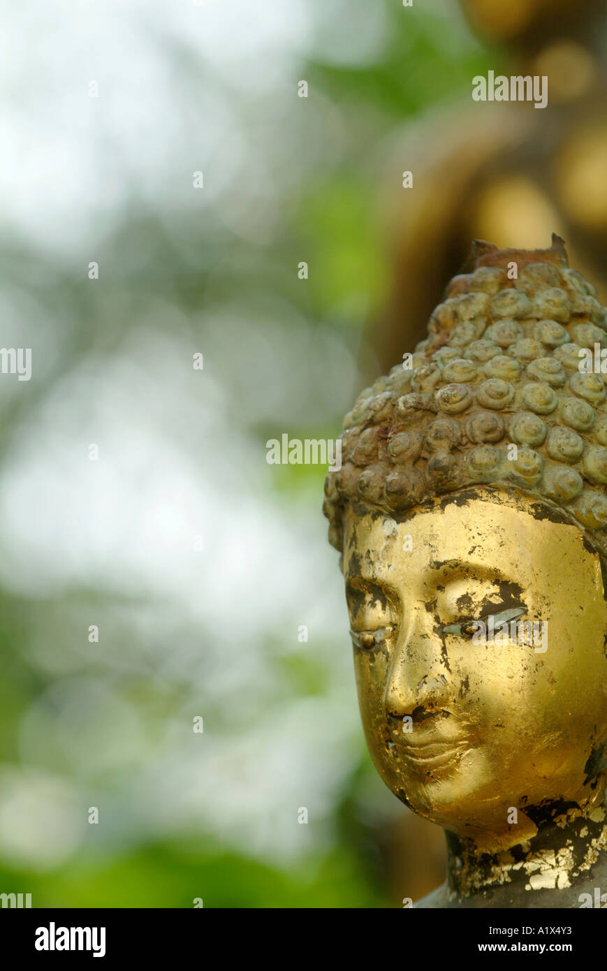 Statue in the grounds of Wat Saket Bangkok Thailand Also known as the Golden mount Stock Photo ...