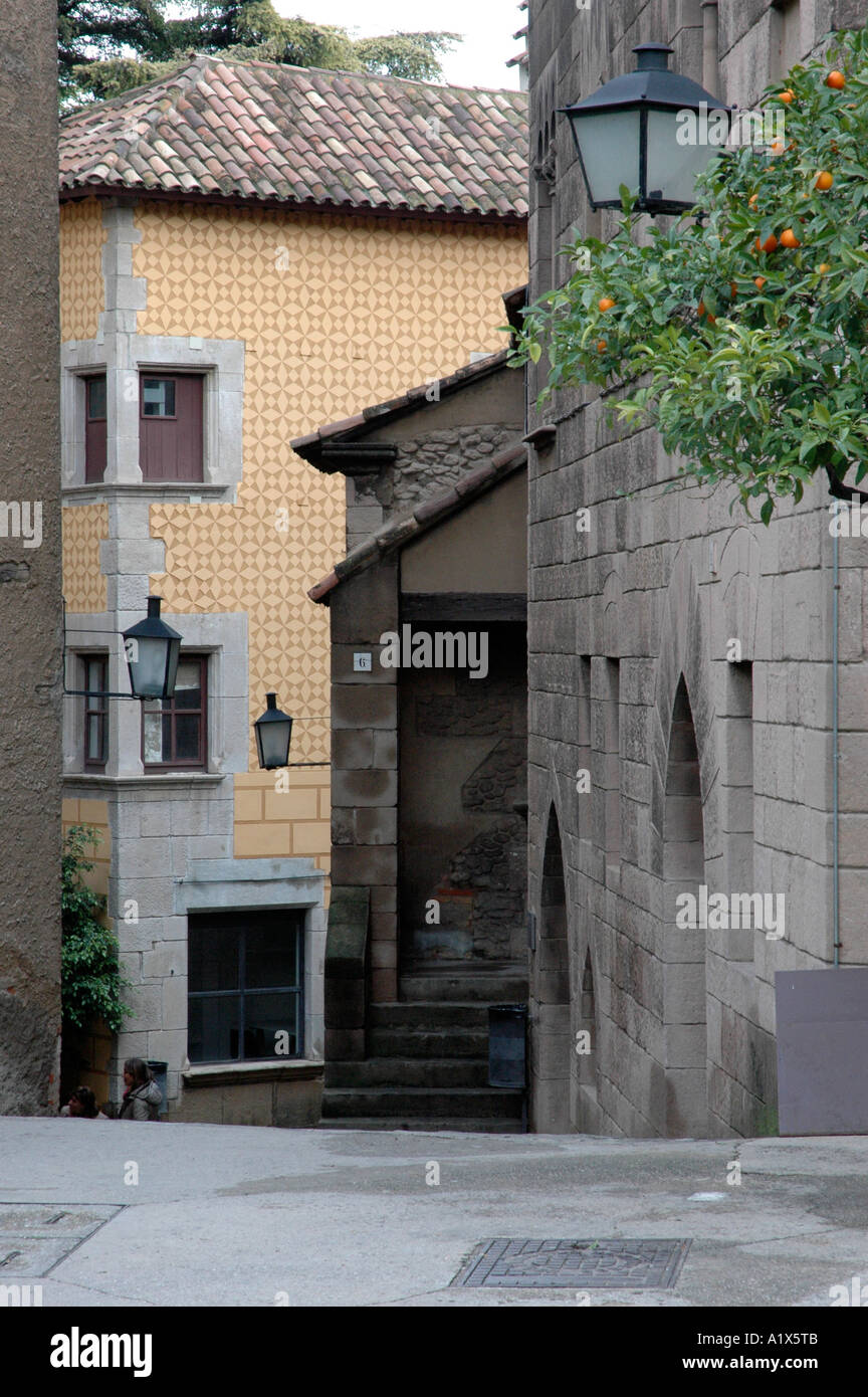 El Poble espagnol Stock Photo - Alamy