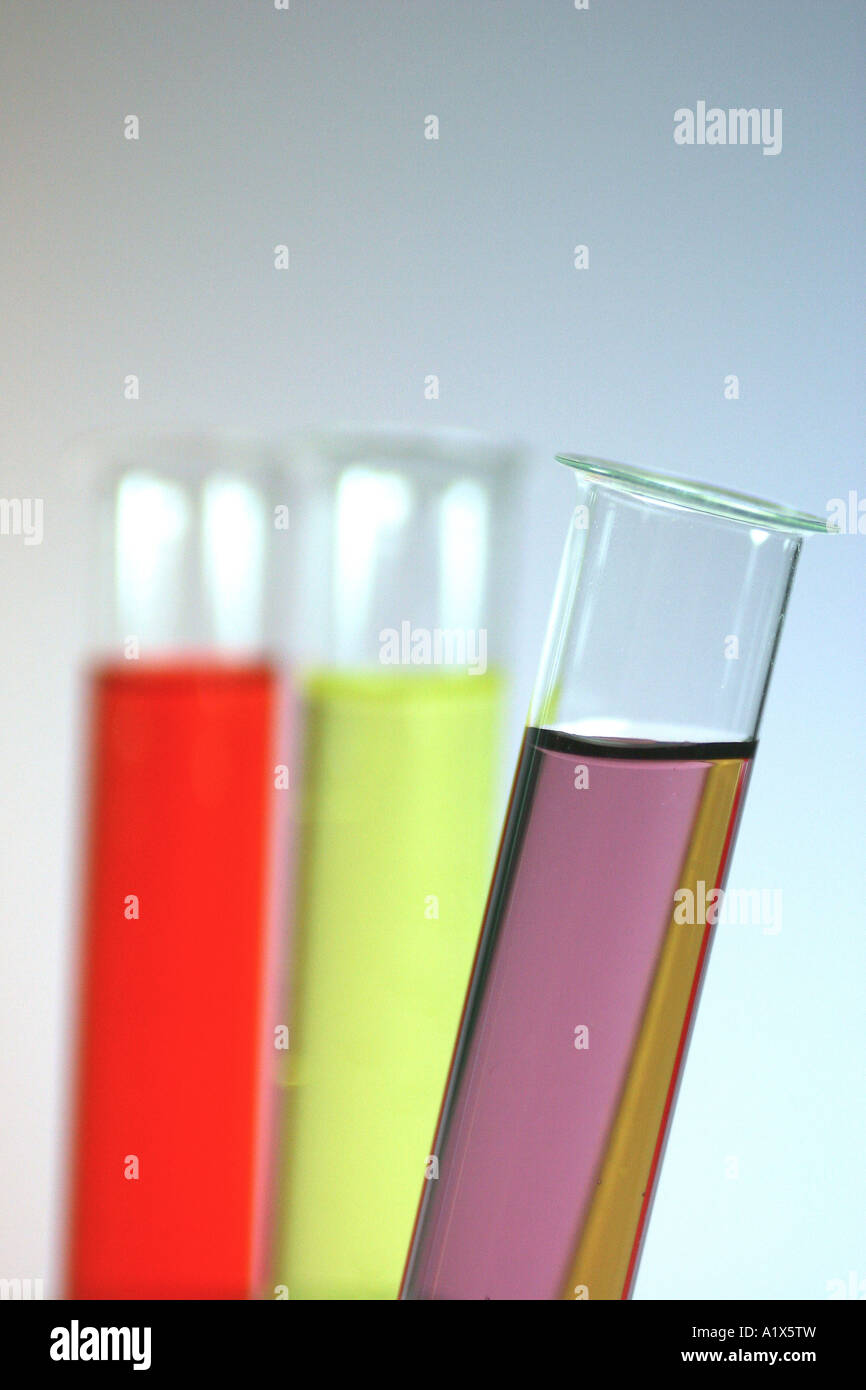 laboratory glass with coloured liquid Stock Photo - Alamy