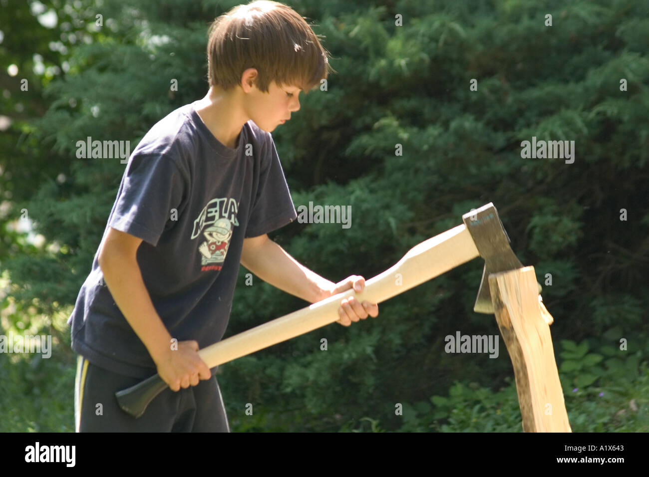 Boy Chopping Wood