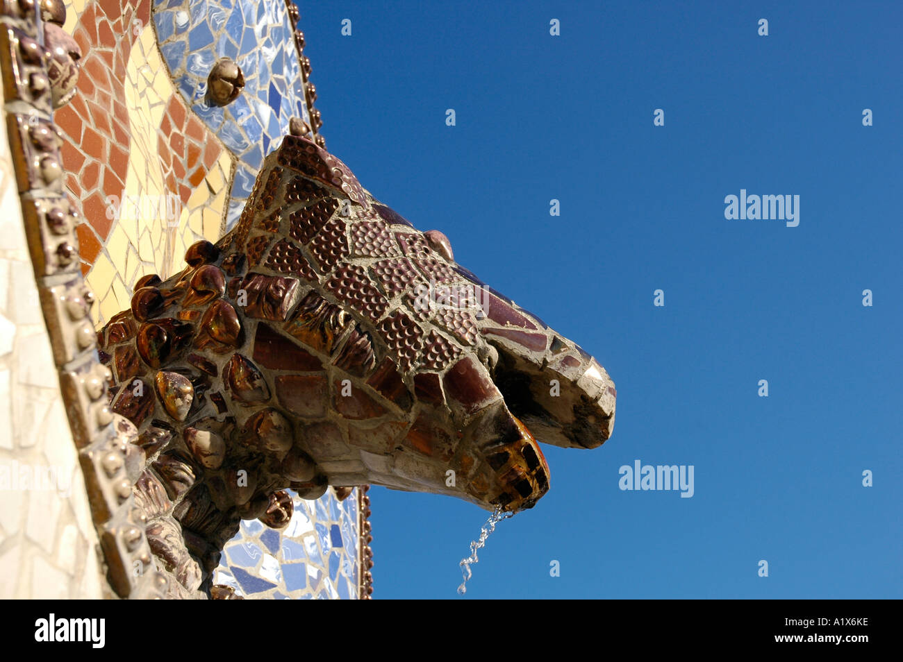 Parc Guell - Gaudi Sculpture Stock Photo - Alamy