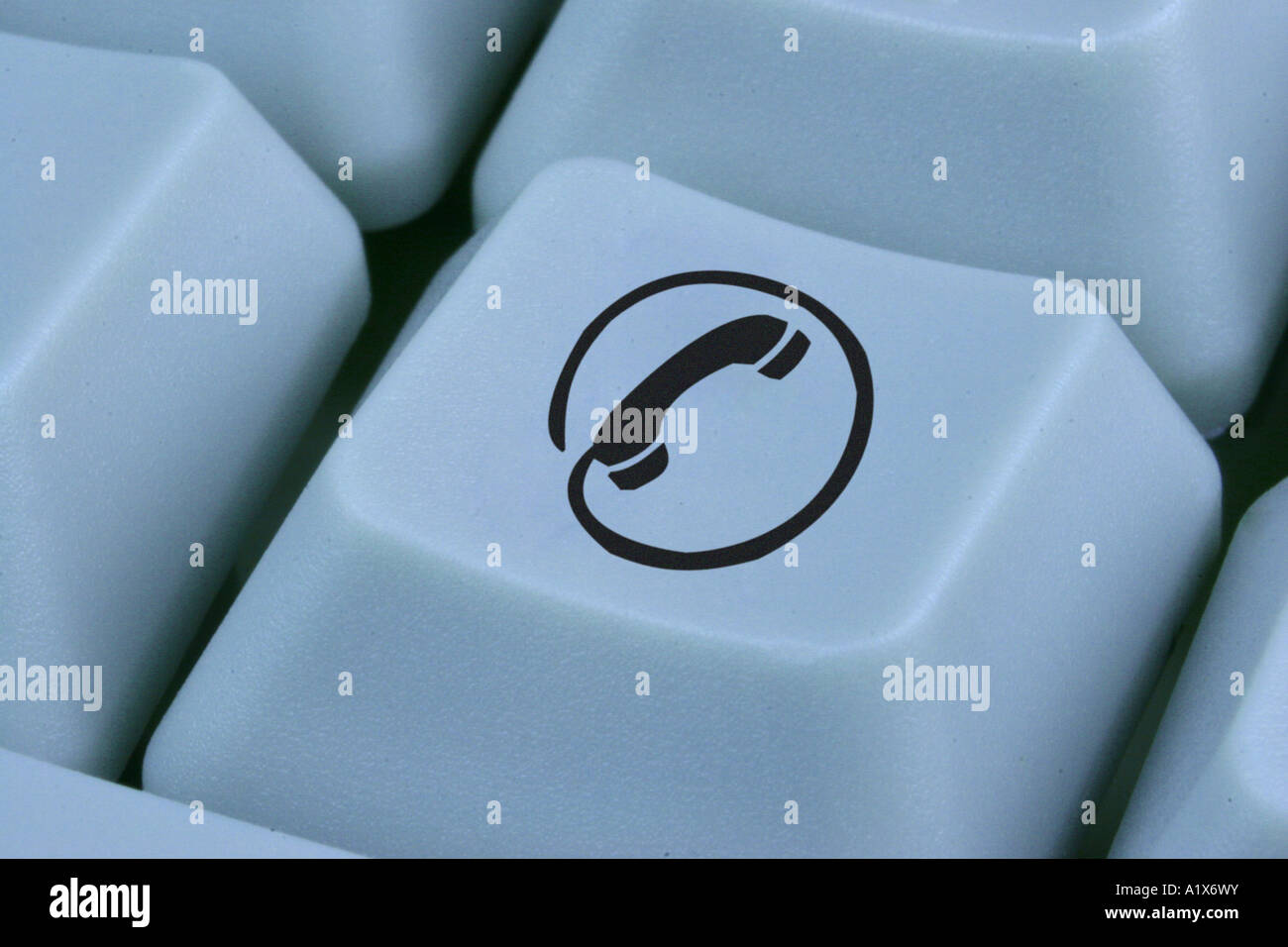 key with the telephone receiver Stock Photo - Alamy