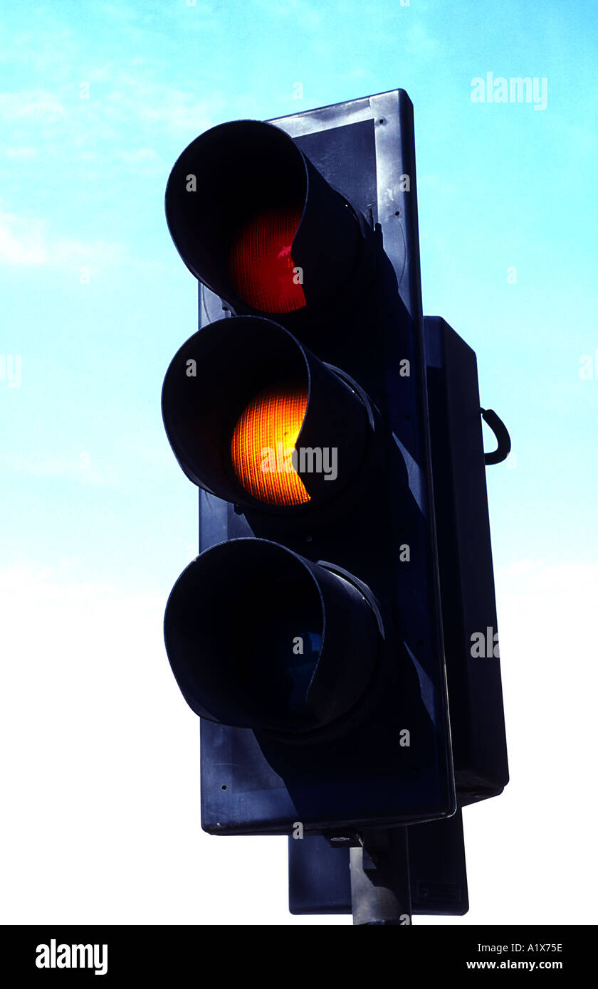 Traffic Lights - Red and Amber Stock Photo - Alamy